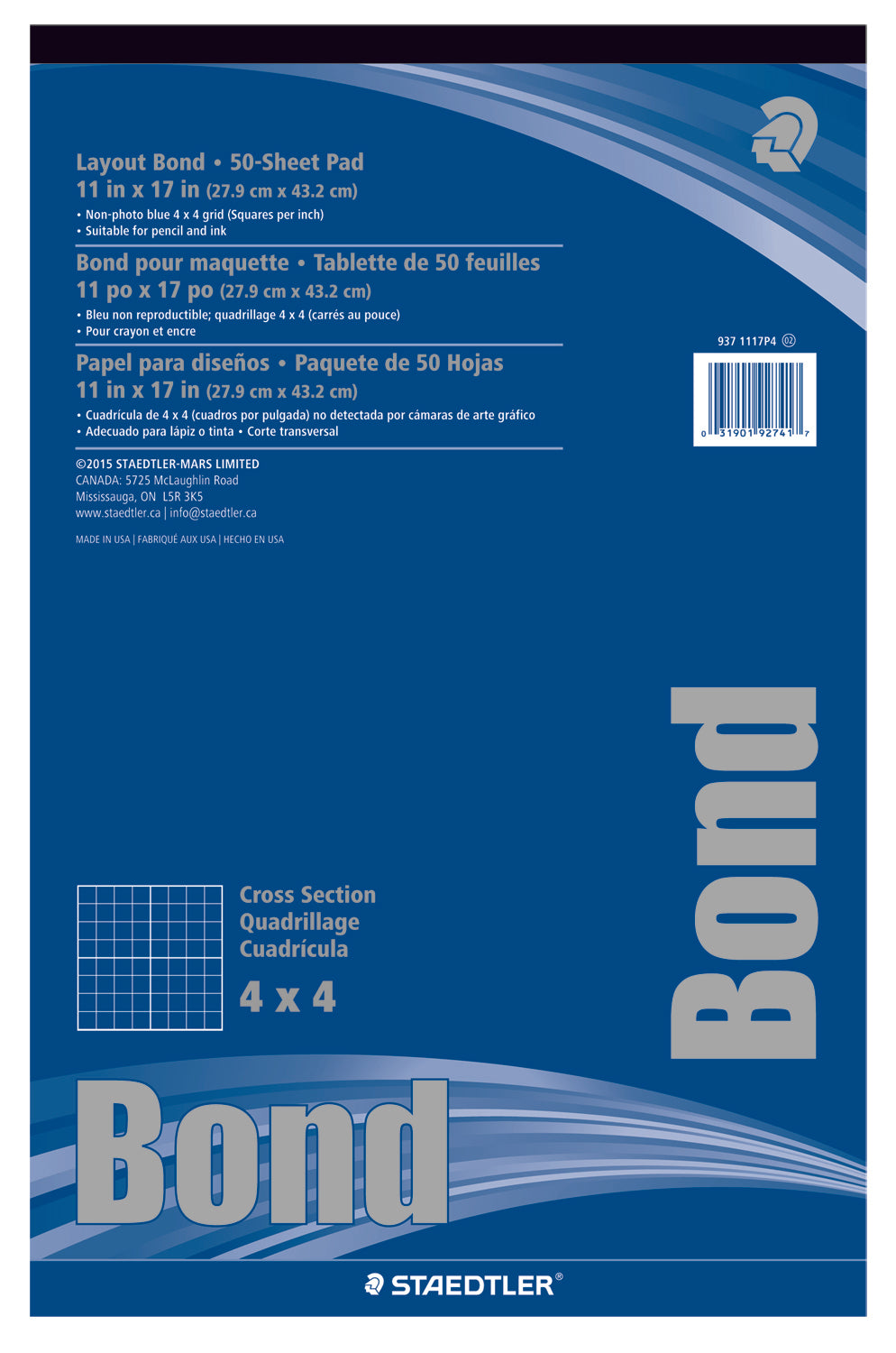 Staedtler-Mars - Paper Bond 4x4 grid pad - 50 sheets – Grasby Art Studio