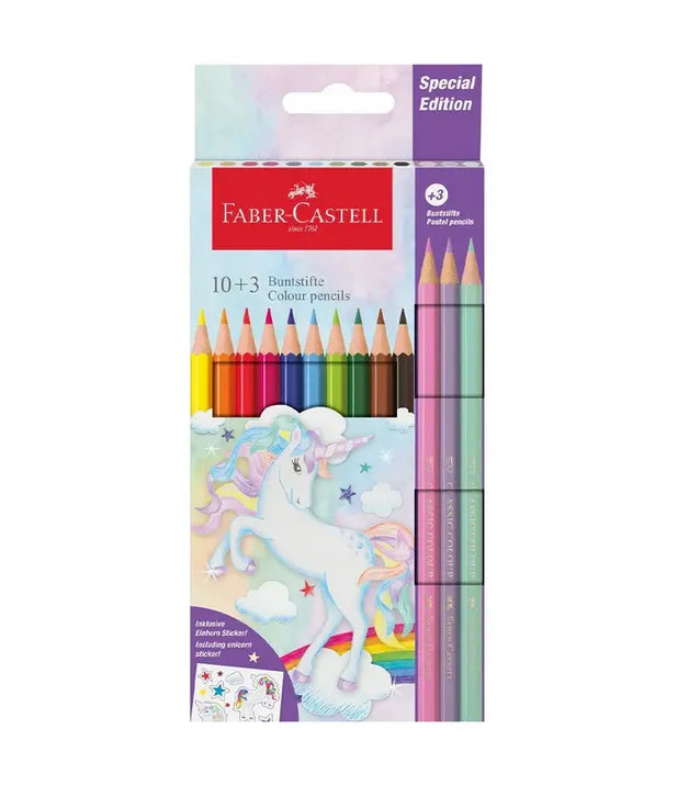 Faber-Castell COLOR GRIP PENCILS UNICORN/10+3 SPARKLE PASTEL – Grasby ...