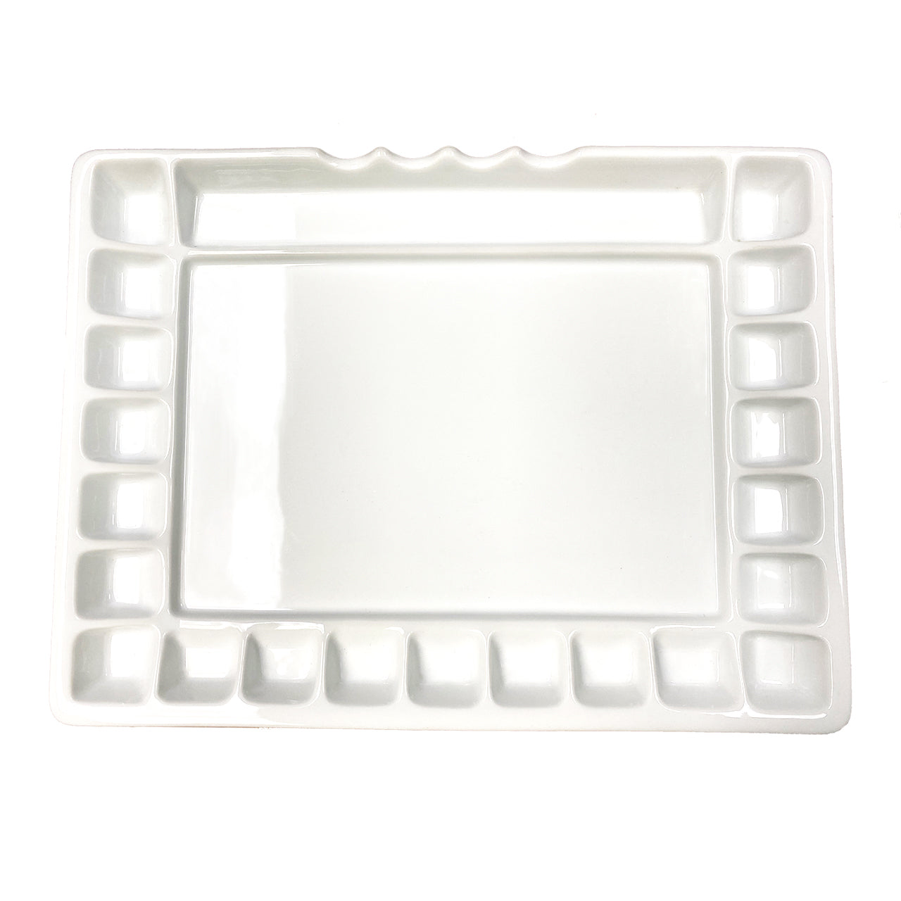 21 Wells Ceramic Color Tray Palette 12" x 15 3/4" - 1 Large Mixing Are ...