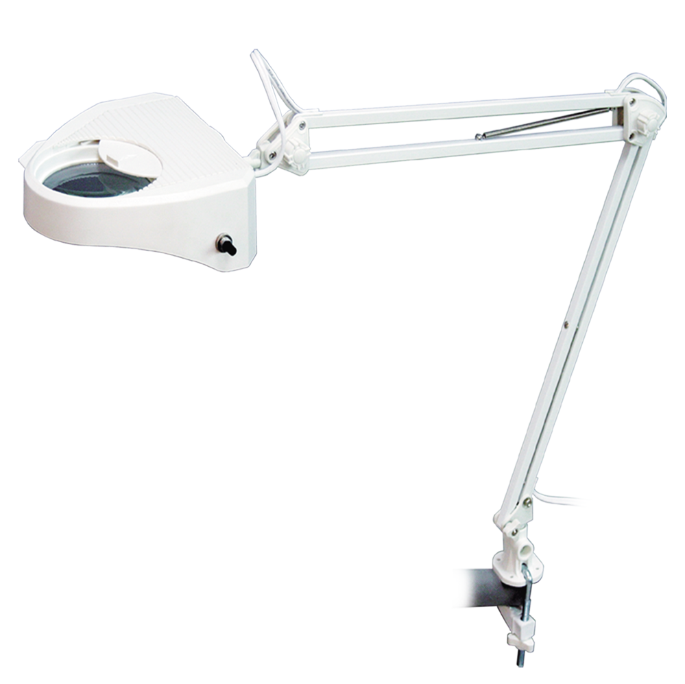 White Swing Arm Magnifier Lamp - Clamp-On Style – Grasby Art Studio